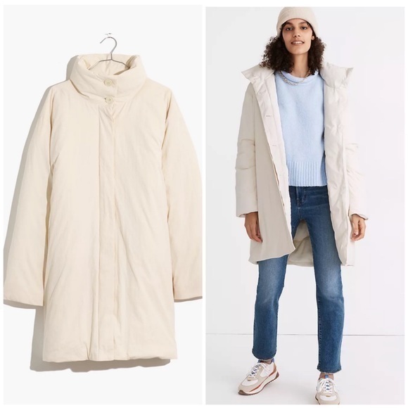 Madewell | Jackets & Coats | New Madewell Buffy Puffer Jacket White ...